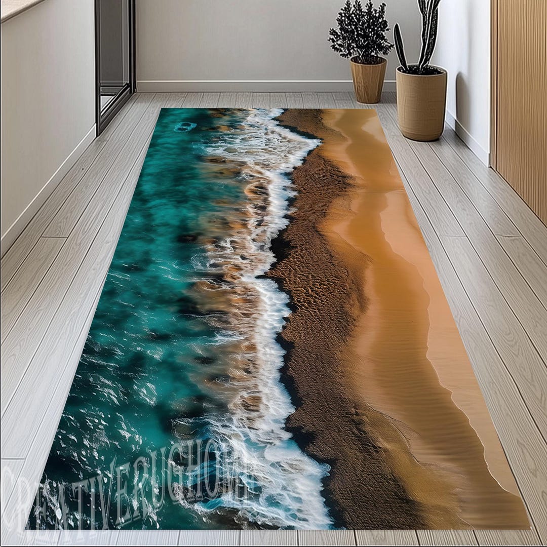 Sea Rug, Sea Runner Rug,beach Rug,clear Sea Rug,sea Look Long Rug,wave ...