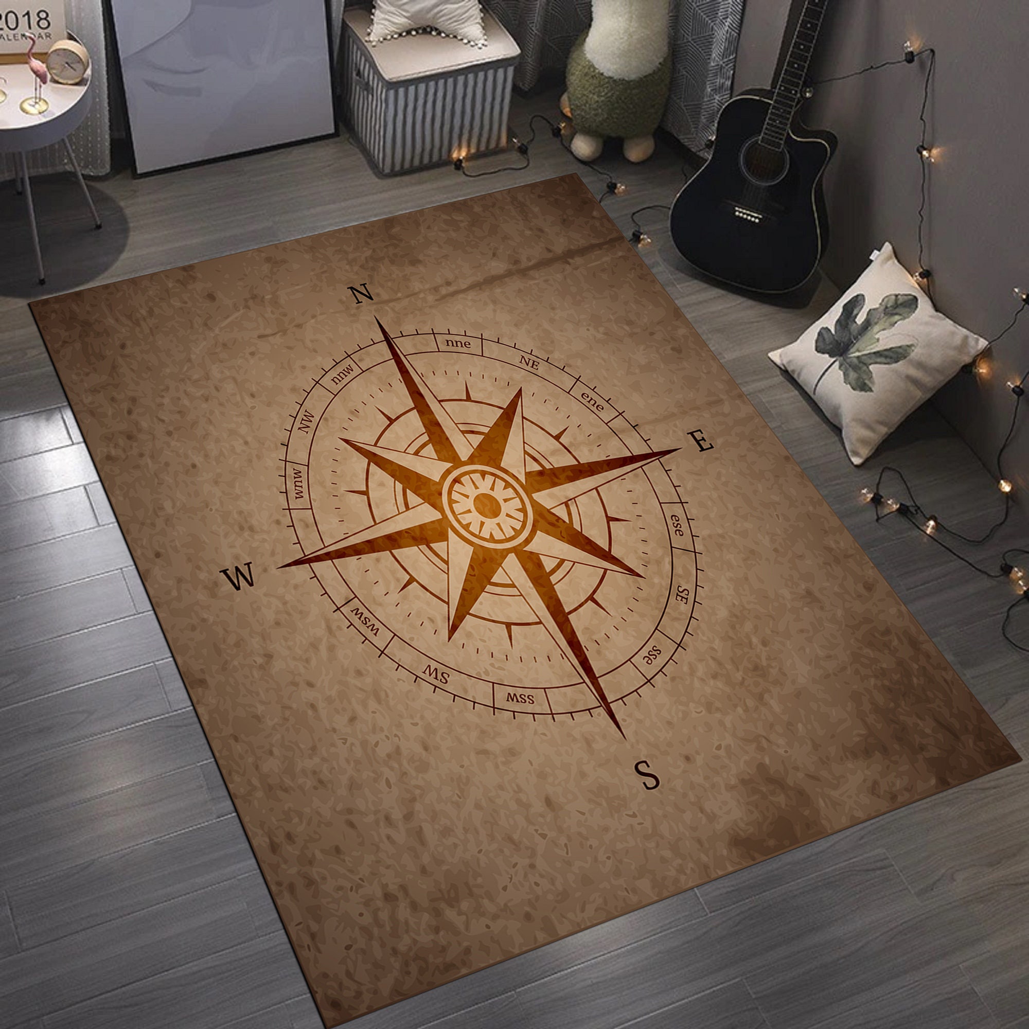 Compass Compass Pattern Rug Compass Decor Rug Compass Rug - Etsy