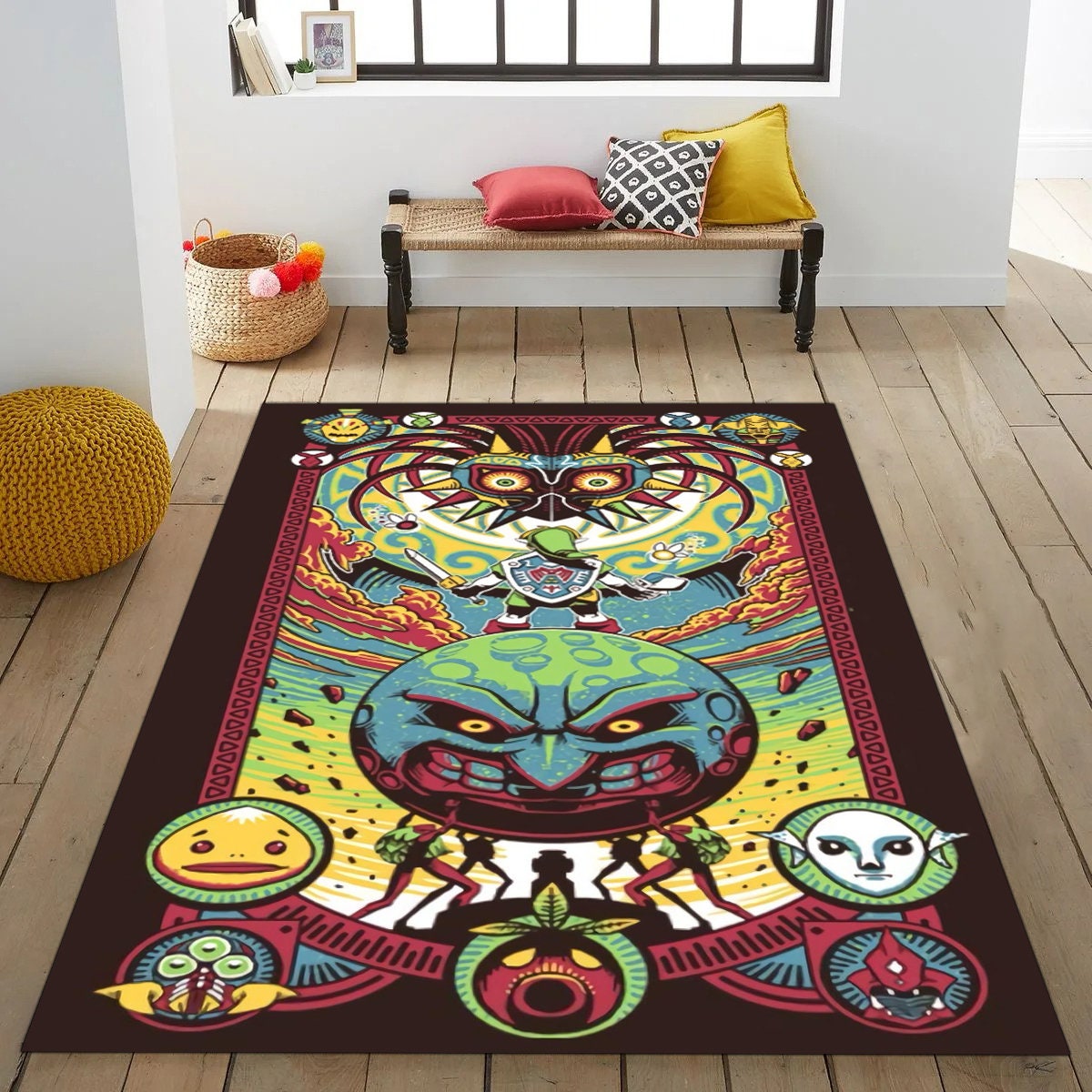 Zelda, Zelda Legend Rug, Legend of Zelda, Game Room Rug, Gaming Area ...