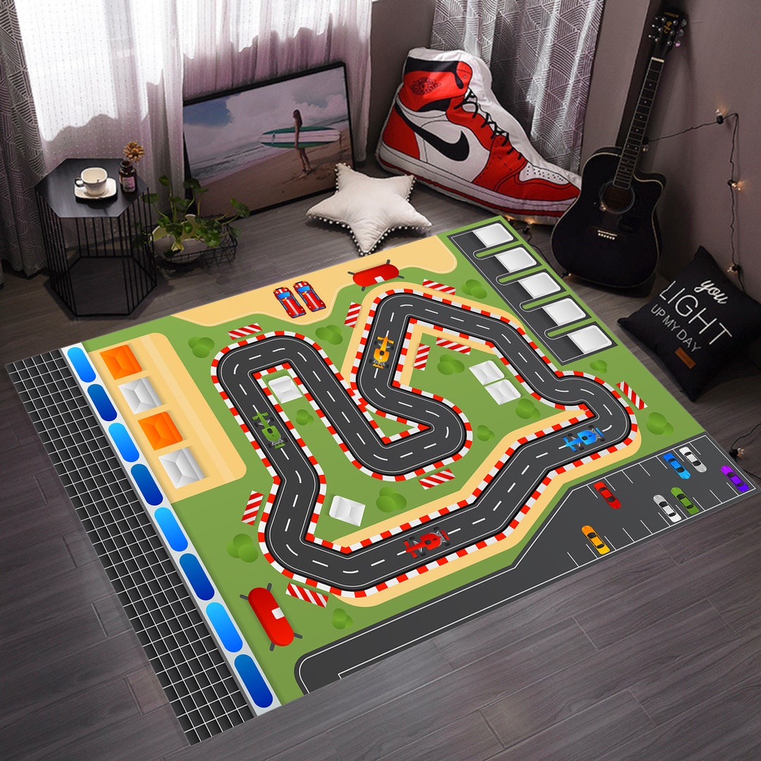 Racing Track, Racing Track Rug, Racing Car, Racing Car Rug, Driving ...