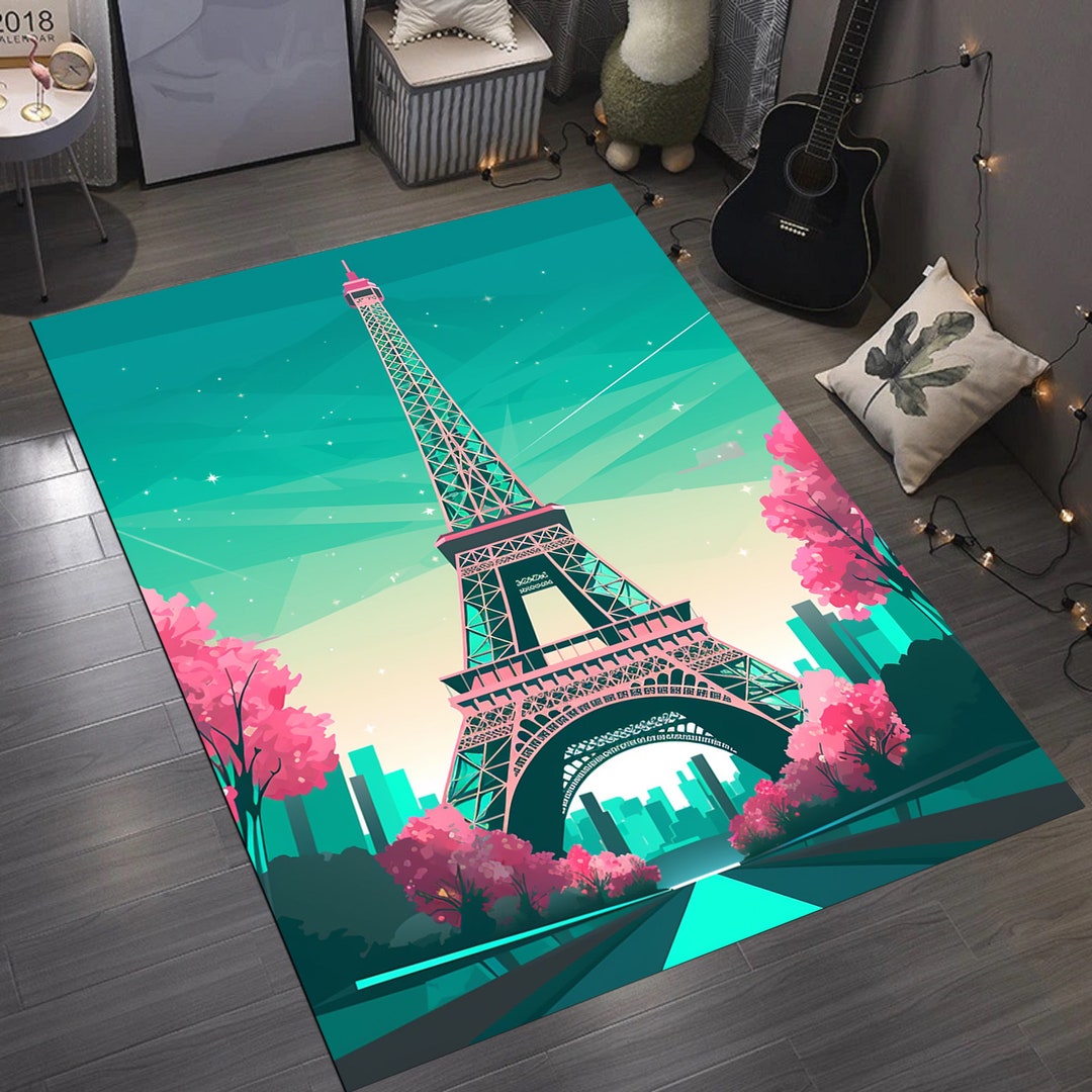 Eiffel, Eiffel Tower Rug, Eiffel Pattern Rug, Paris Rug, Tower Rug ...
