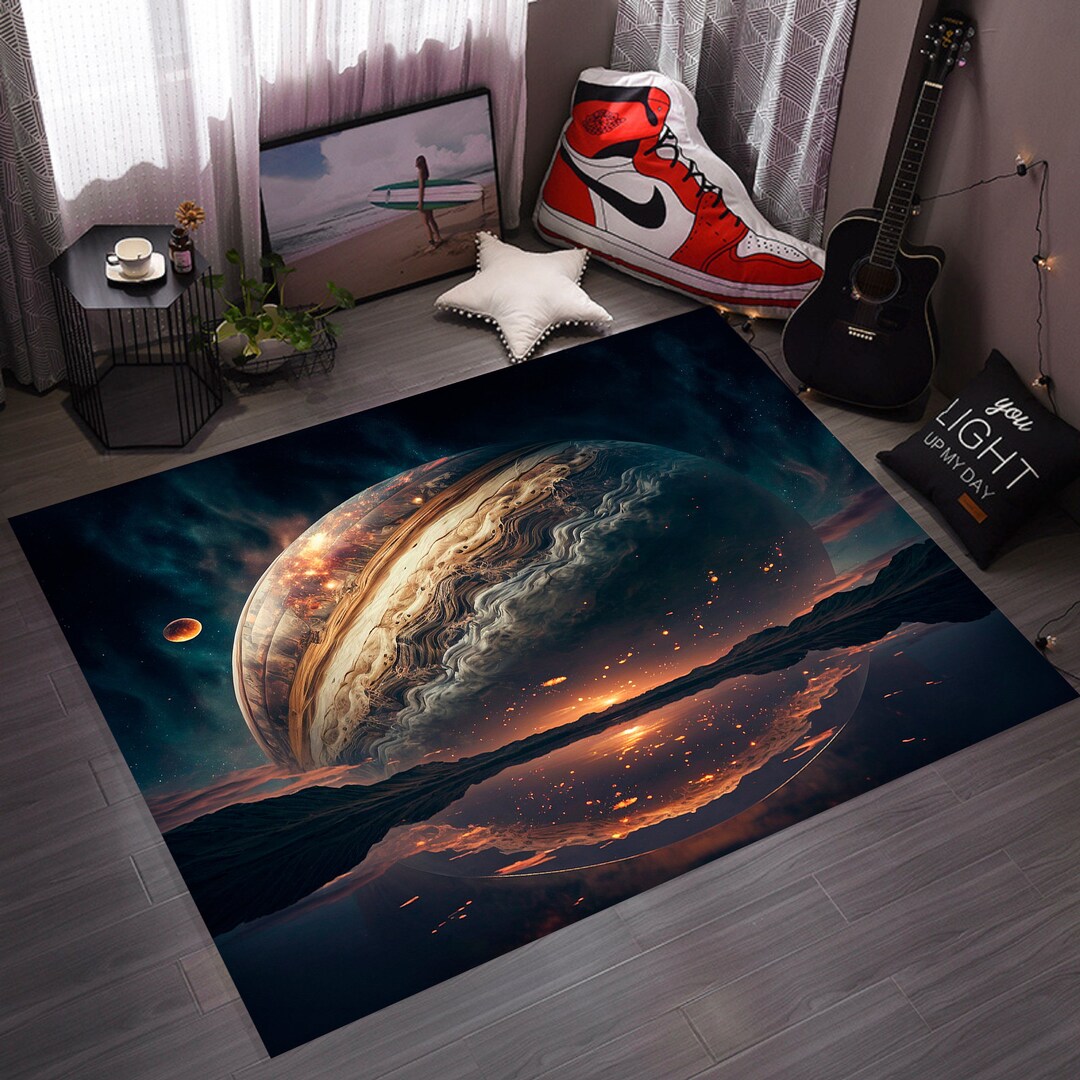 Galaxy Planet Rug, Solar System Design, Kids Room Decor - Etsy