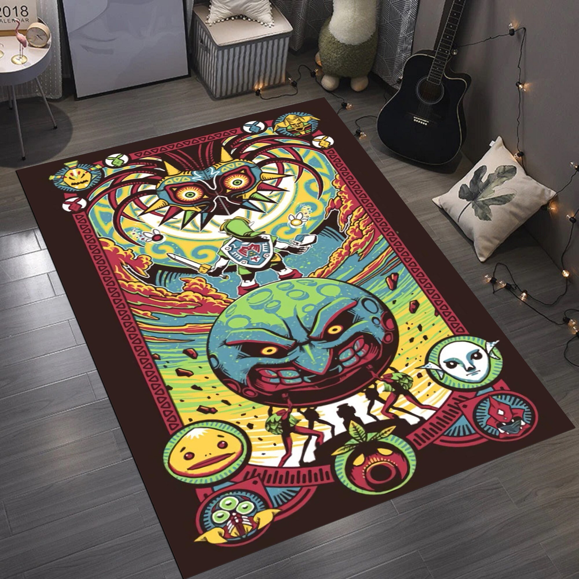Zelda, Zelda Legend Rug, Legend of Zelda, Game Room Rug, Gaming Area ...
