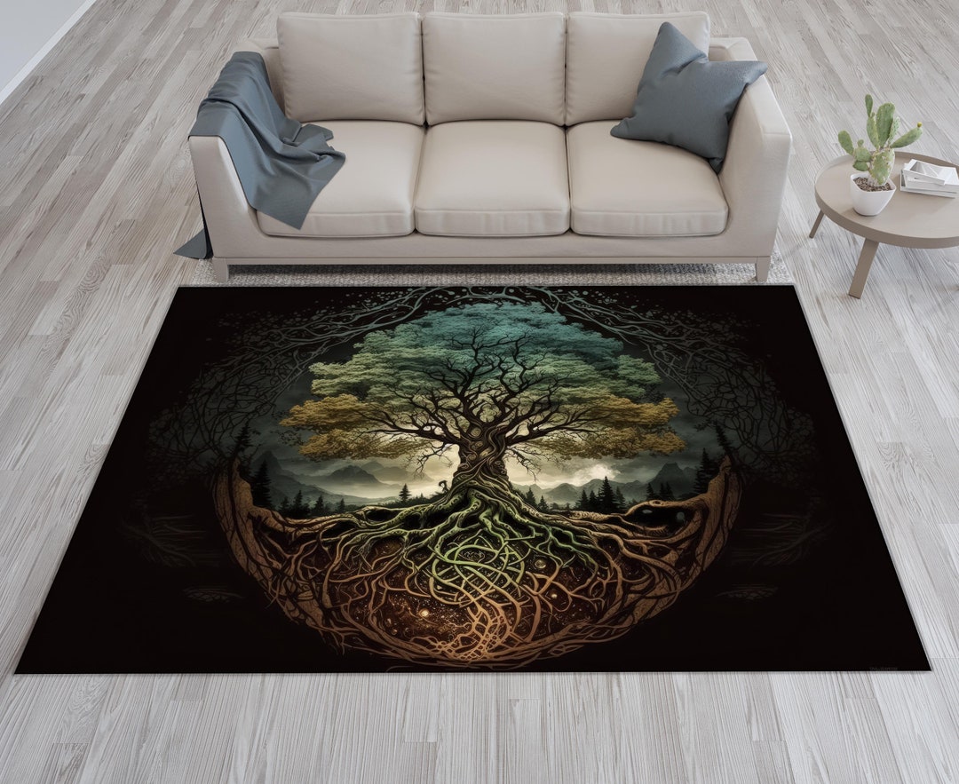 Tree Rug, Tree of Life Rug, Tree of Life, Tree Themed Rug, World Tree ...
