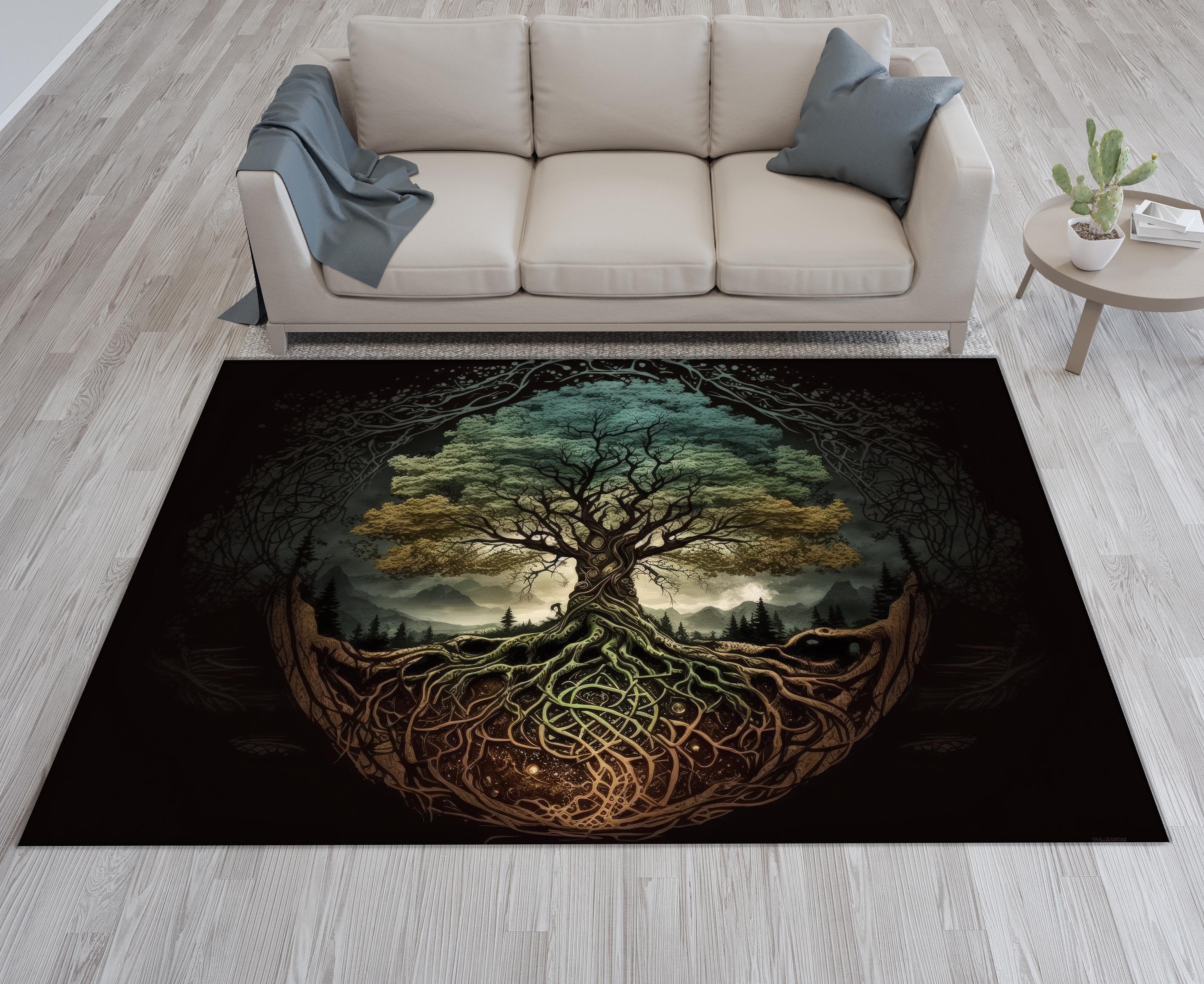 Tree Rug, Tree of Life Rug, Tree of Life, Tree Themed Rug, World Tree ...