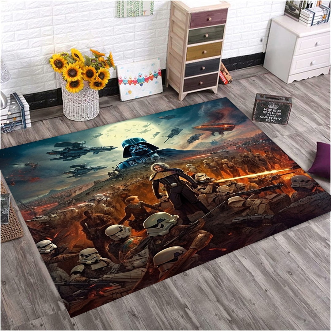 Starwars, Starwars Rug, Star Wars, Starwars Pattern Rug, Kids Room Rug ...