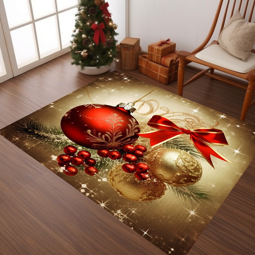 Christmas Rug, Merry Christmas Rug, Christmas Area Rug, New Year ...