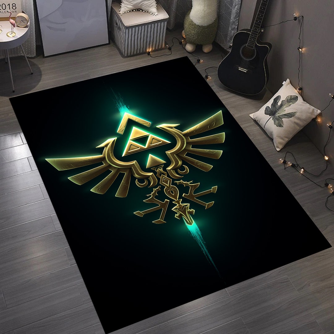 Zelda, Zelda Legend Rug, Legend of Zelda, Game Room Rug, Gaming Area ...
