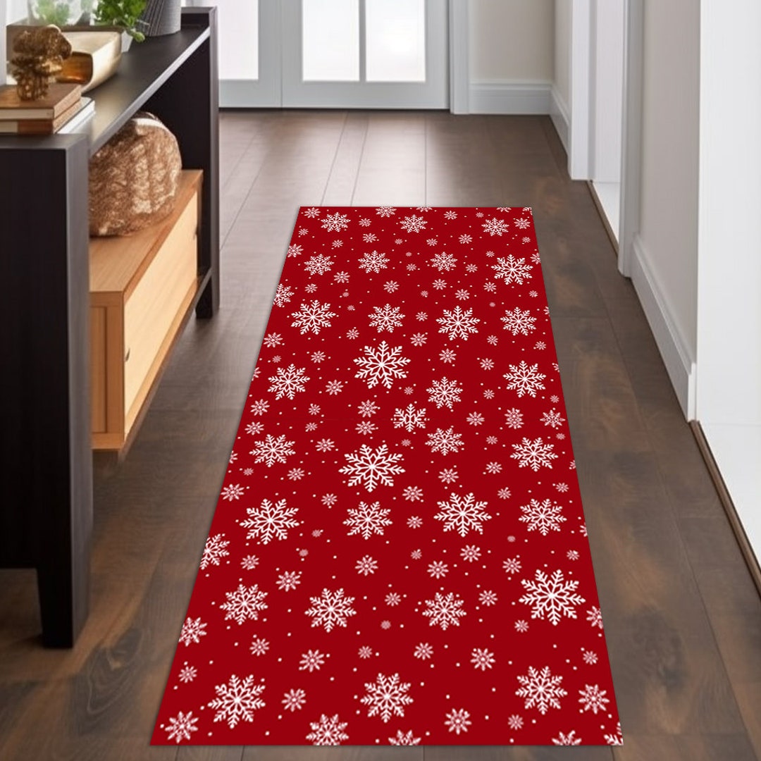 Snowflake Area Rug,christmas Snowflake Rug,snowflake Runner Rug ...