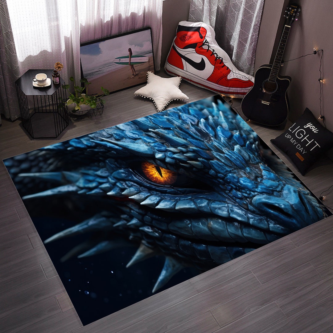 Dragon, Dragon Pattern Rug, Green Dragon Rug, Dungeons Dragons Rug ...