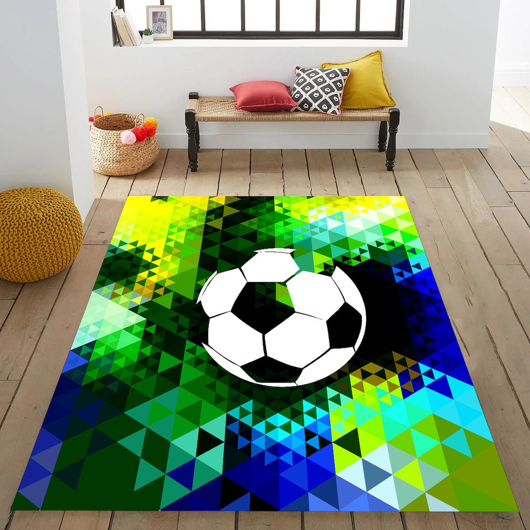 Football Rug, Soccer Rug, Football Field Ball, Football Ball Rug, Sport ...