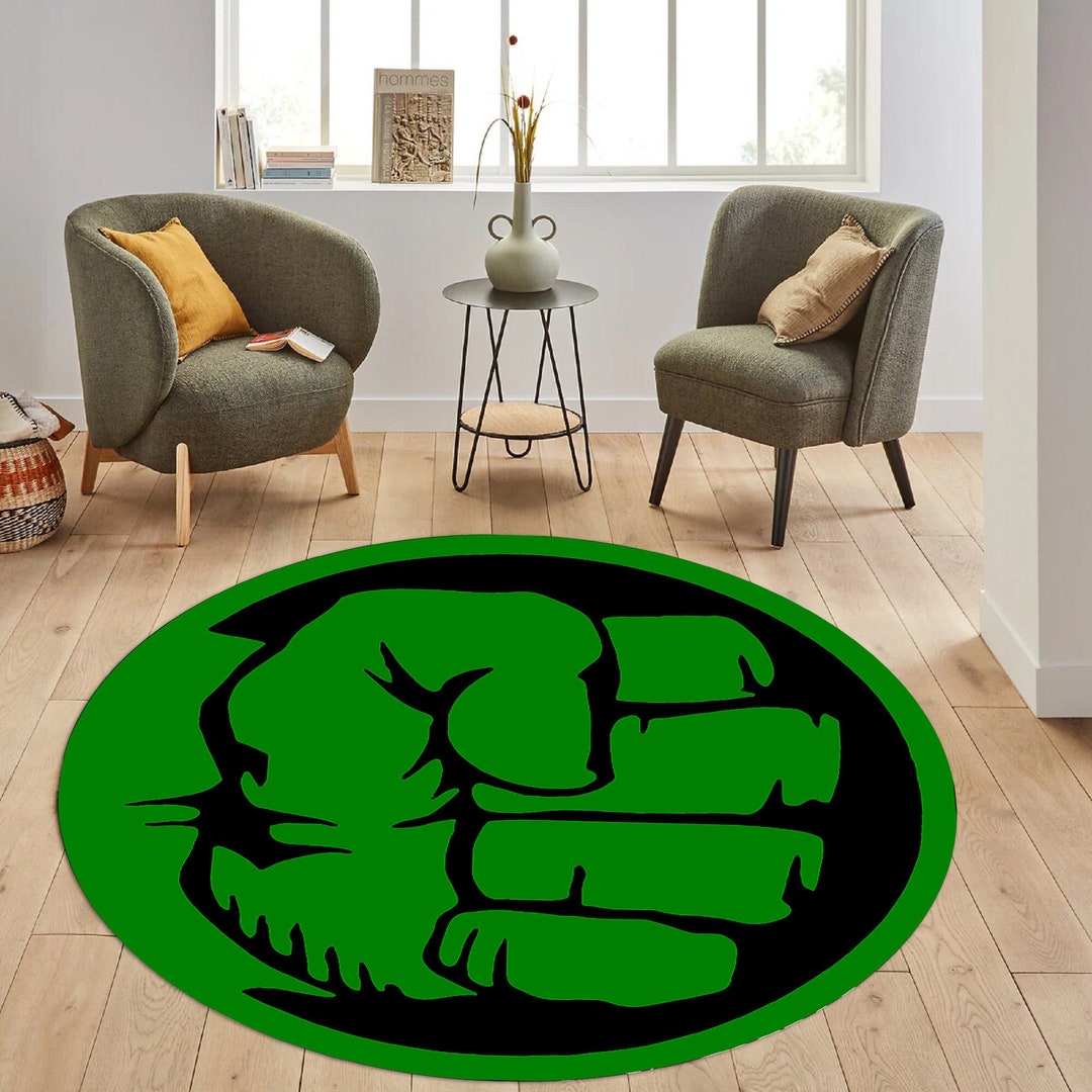 Hulk, Hulk Rug, Hulk Man Rug, Green Man Rug, Round Hulk Rug, Gift Hulk ...