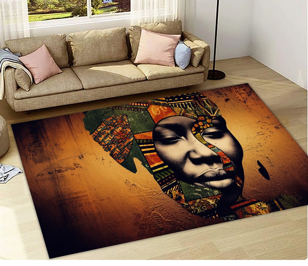 African Art Rug, Modern Art Rug, Africa Rug, Living Room Rug, Home ...