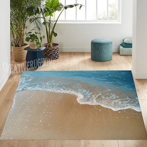 Sea Rug, Sandy Beach Rug, Sea Wave Rug, Beach Rug, Water Texture Rug ...