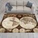 Vintage World Map Rug, Geography Home Decor Carpet - Etsy