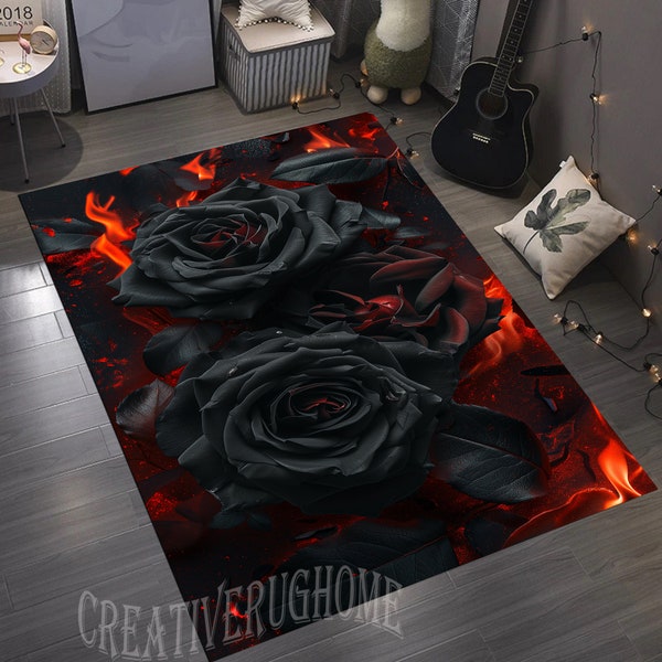 Rug With Roses - Etsy