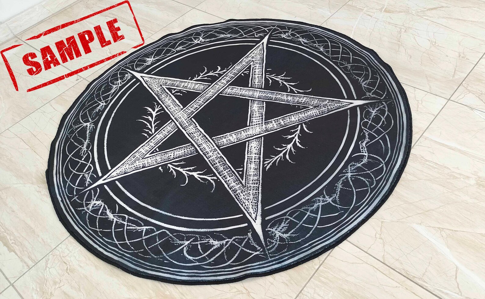 Gothic Pentagram Round Rug, Devil's Trap Design - Etsy