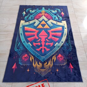 Zelda, Zelda Legend Rug, Legend of Zelda, Game Room Rug, Gaming Area ...