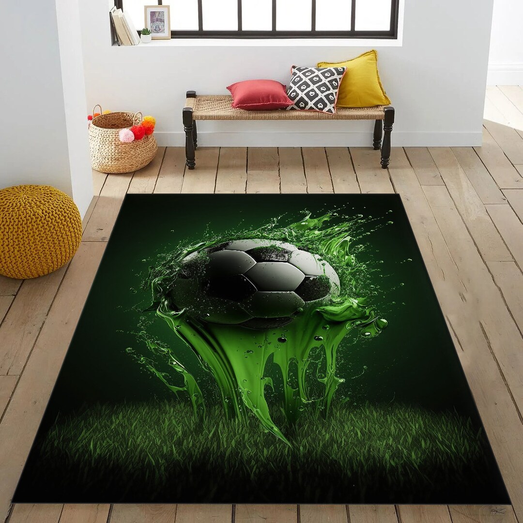 Football Rug Soccer Rug Football Field Ball Football Ball - Etsy