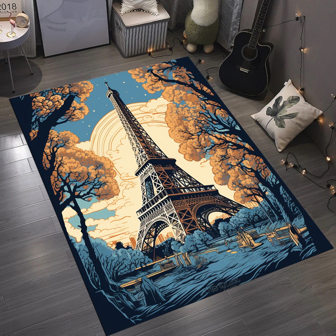 Eiffel, Eiffel Tower Rug, Eiffel Pattern Rug, Paris Rug, Tower Rug ...