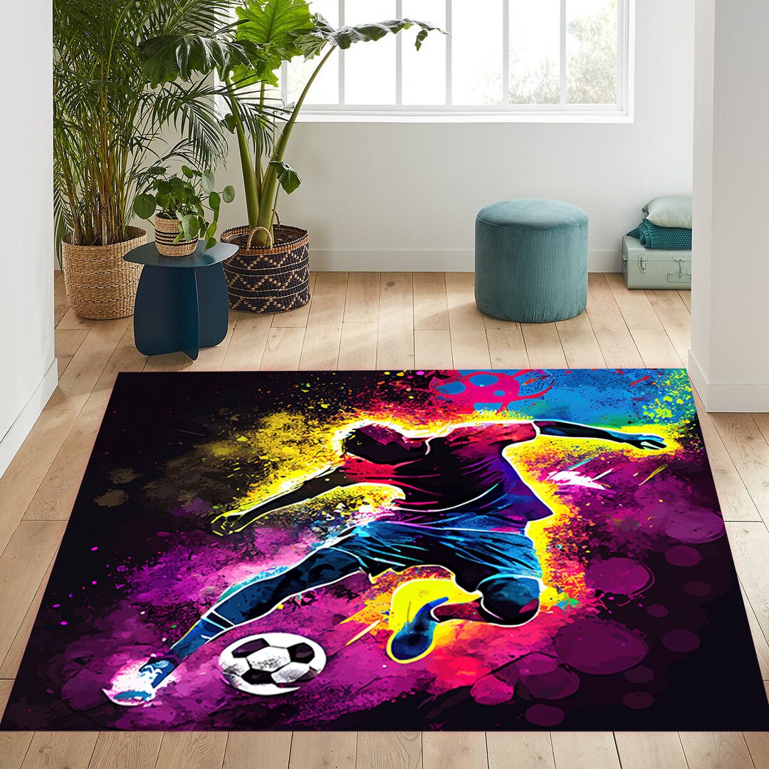 Football Rug, Soccer Rug, Football Field Ball, Football Ball Rug ...