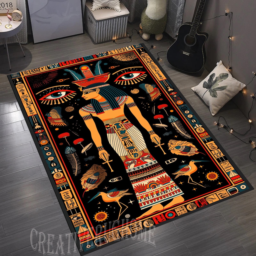 Egypt Rug, Ancient Egypt Rug,anubis Rug, Ancient Rug, Hieroglyph Rug ...