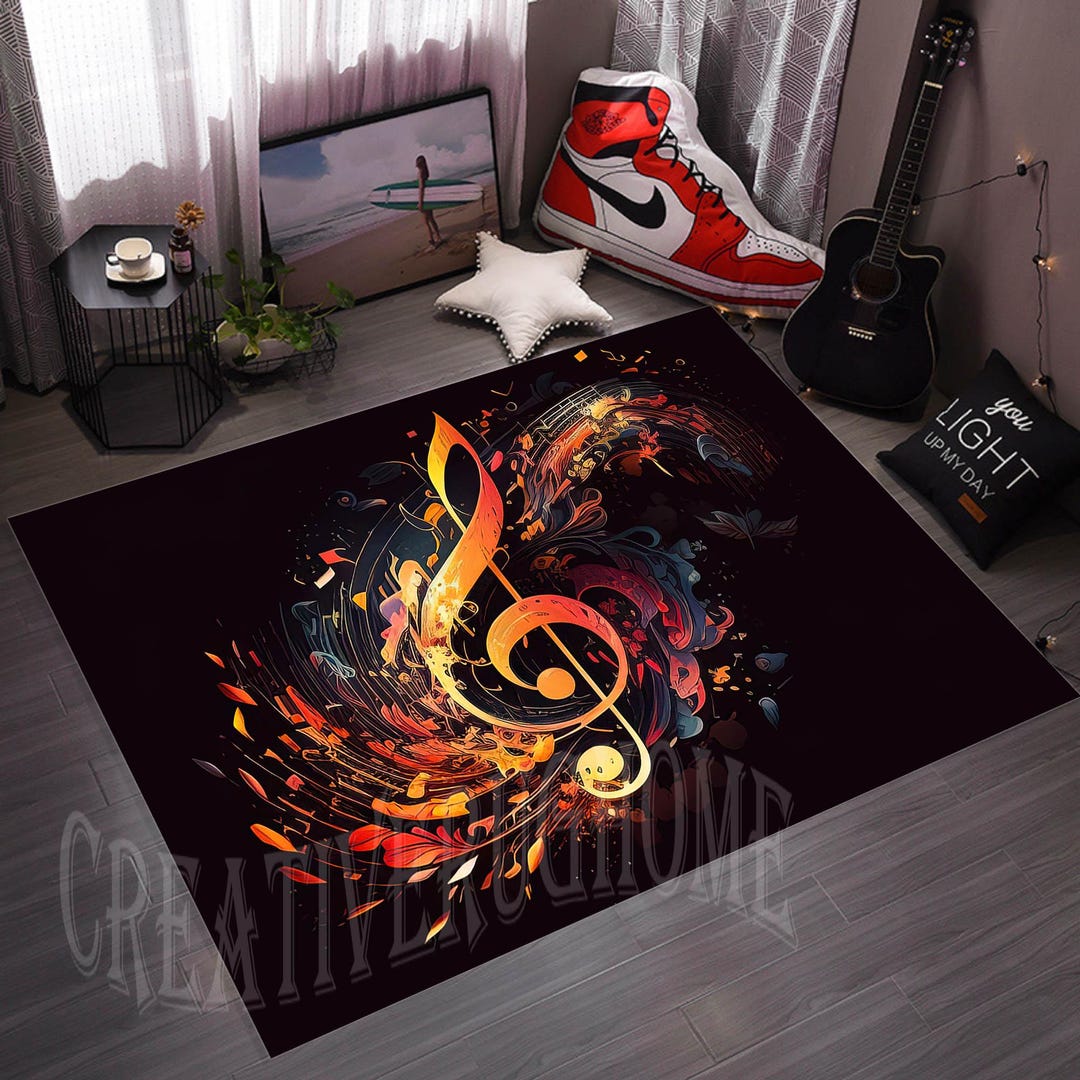 Music Note Rug, Modern Style, Musical Home Decor - Etsy
