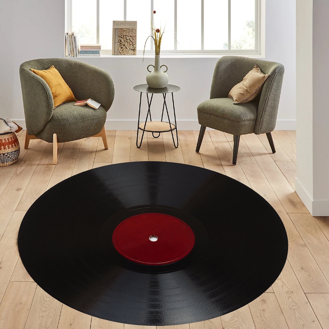 Record, Record Rug, Round Record Rug, Round Rug, Round Music Rug, Music ...