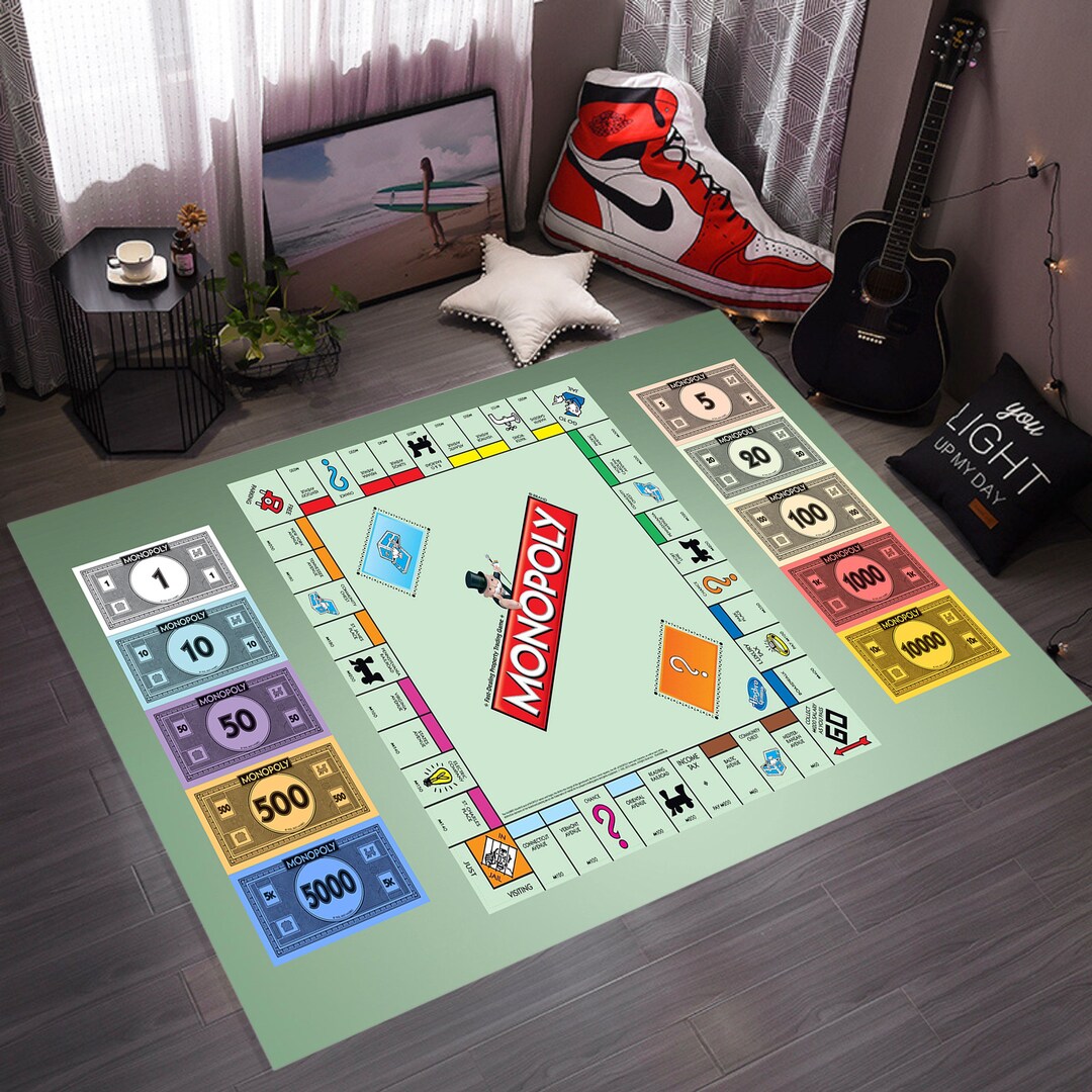 Monopoly Rug, Monopoly, Board Game Rug, Entertainment Rug, Game Rug ...