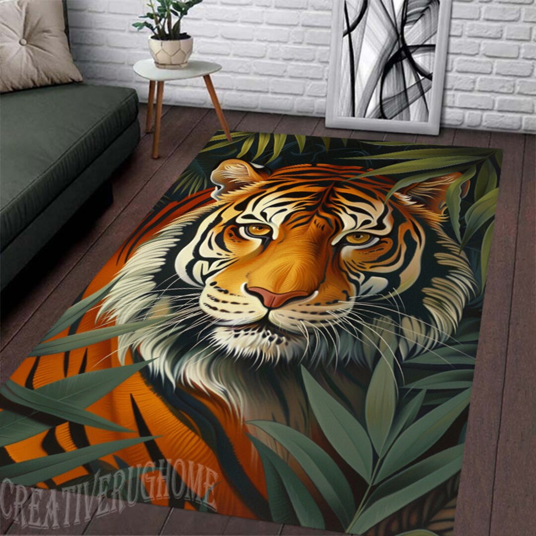 Tiger, Tiger Rug, Tiger Pattern Rug, Animal Rug, Animal Decor Rug, Gift ...