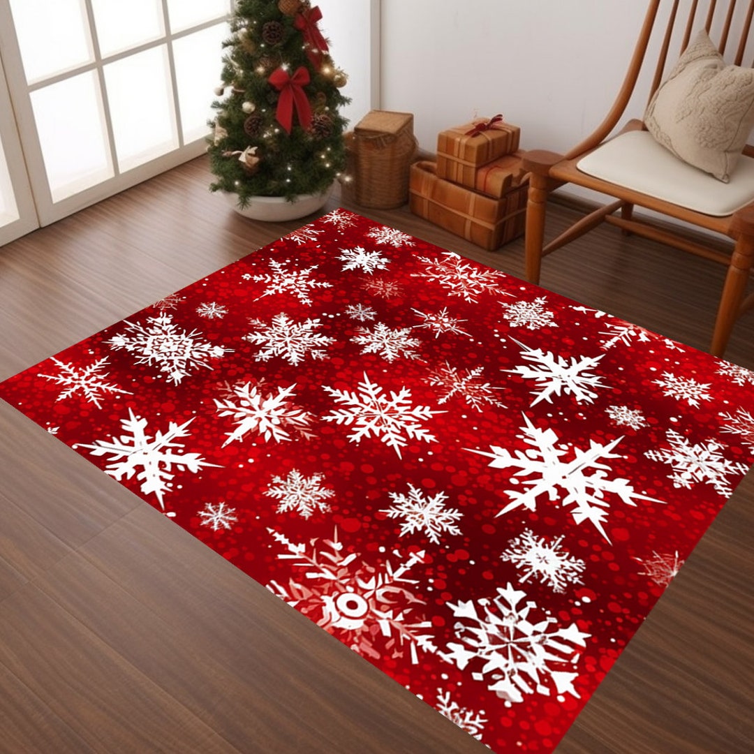 Christmas Snowflake Rug, Snowflake Rug, Christmas Decorations Rug, Xmas ...