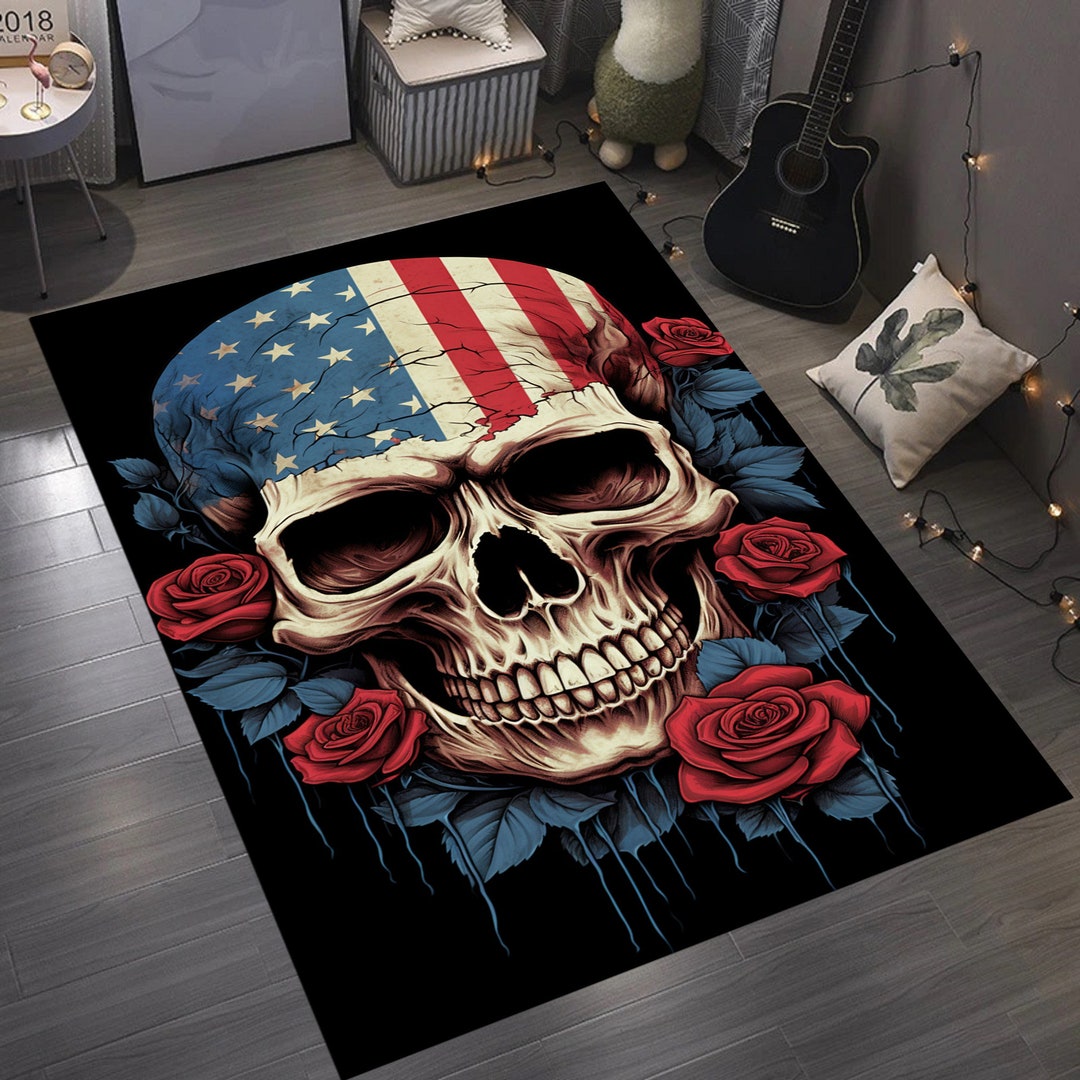 Skull, Skull Rug, Skull Pattern Rug,colorful Skull Rug,decorative Rug ...