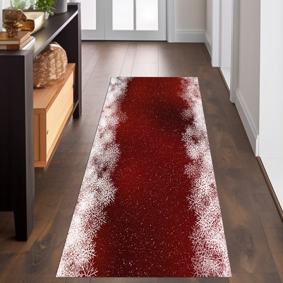 Snowflake Area Rug,christmas Snowflake Rug,snowflake Runner Rug ...