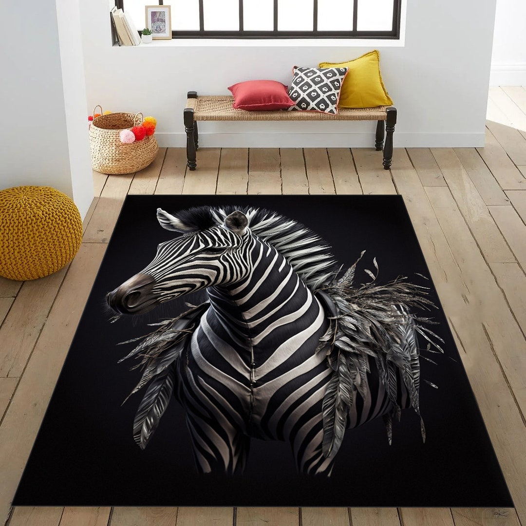 Zebra, Zebra Rug, Black White Rug, Animal Rug, Abstract Rug, Animal ...