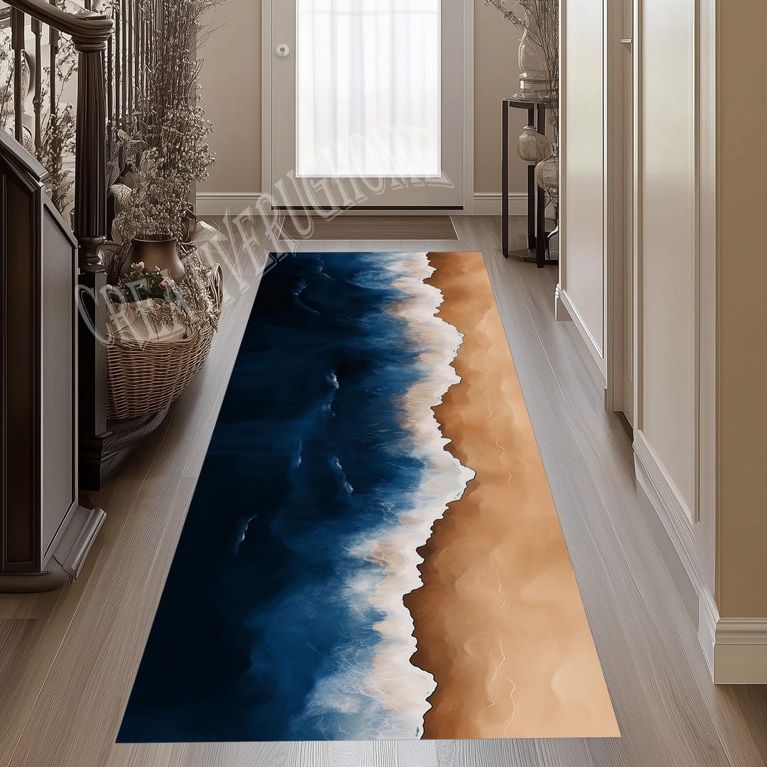 Sea Rug, Sea Runner Rug, Sand Hallway Rug,beach Rug, Clear Sea Rug, Sea ...