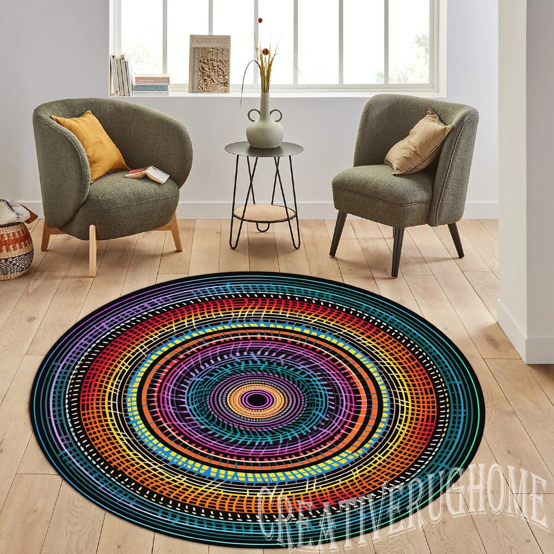 Illusion Rug, Vortex Rug, 3D Vortex Rug, Round Optical Illusion Rug ...