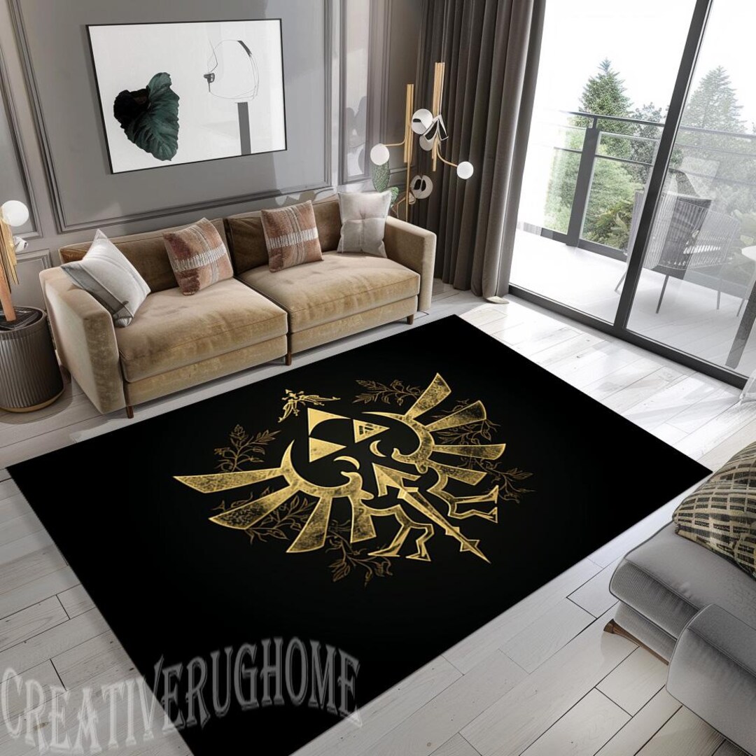 Zelda, Zelda Legend Rug, Legend of Zelda, Game Room Rug, Gaming Area ...