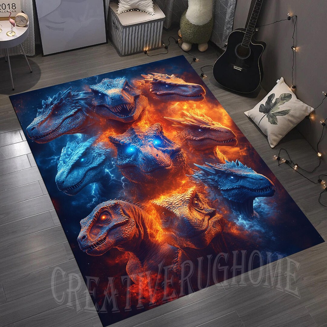 Dragon Rug, Colorful Dragon Rug, Dragon Look Rug,dragon Pattern Rug ...