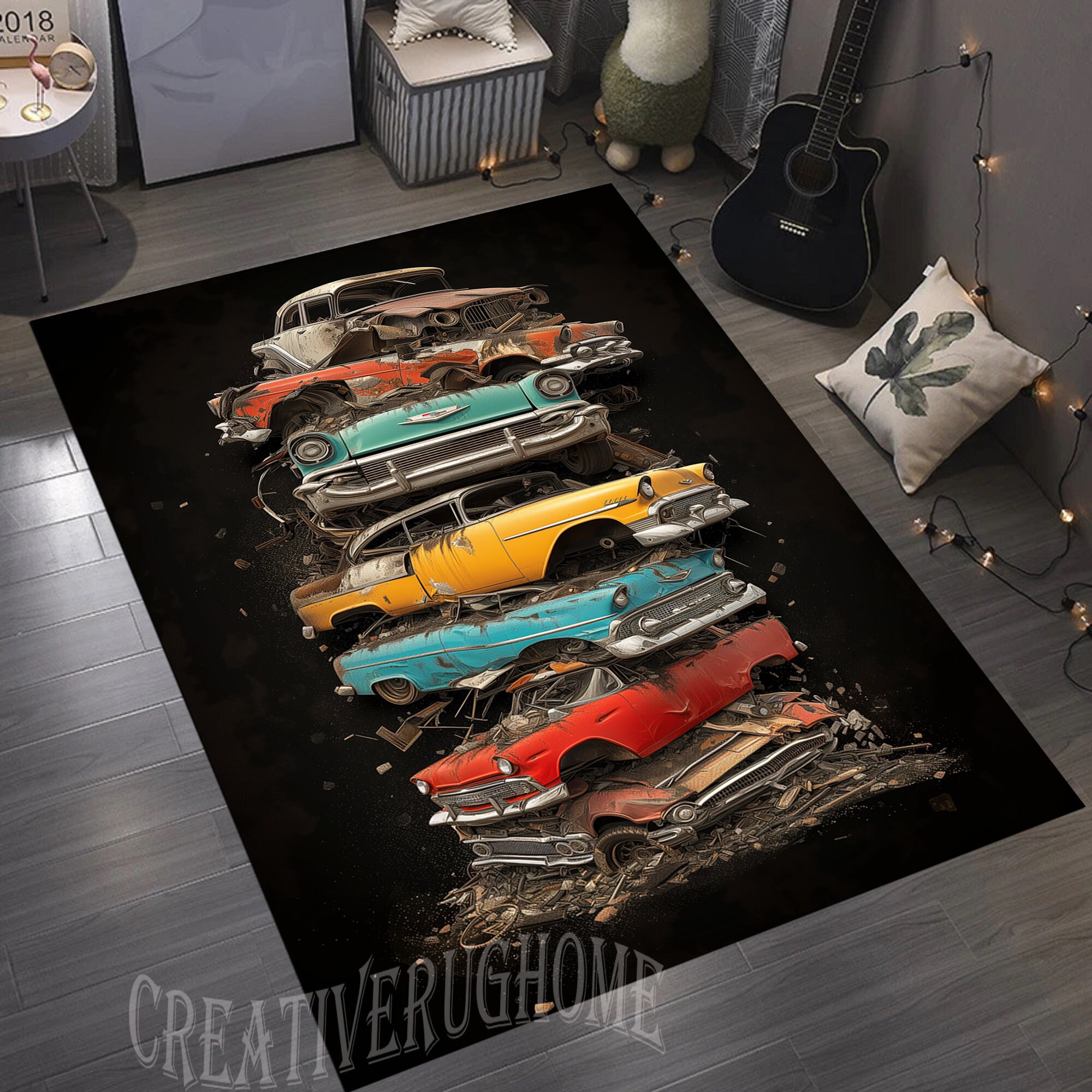 Classic Cars Rug, Game Room Decor, 3D Print Rug - Etsy Australia