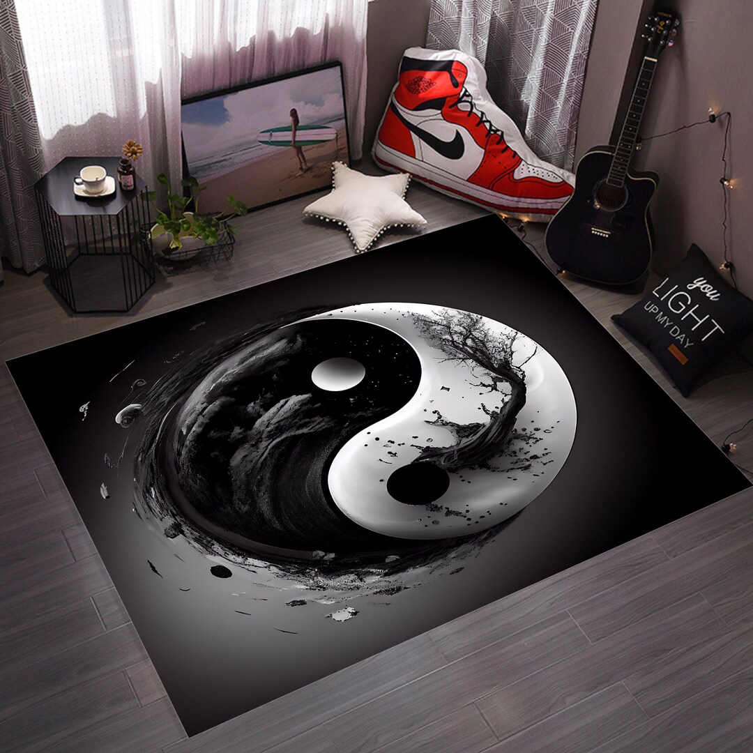 Ying Yang, Ying Yang Rug,living Room Rug,yin Yang Themed Rug,modern ...
