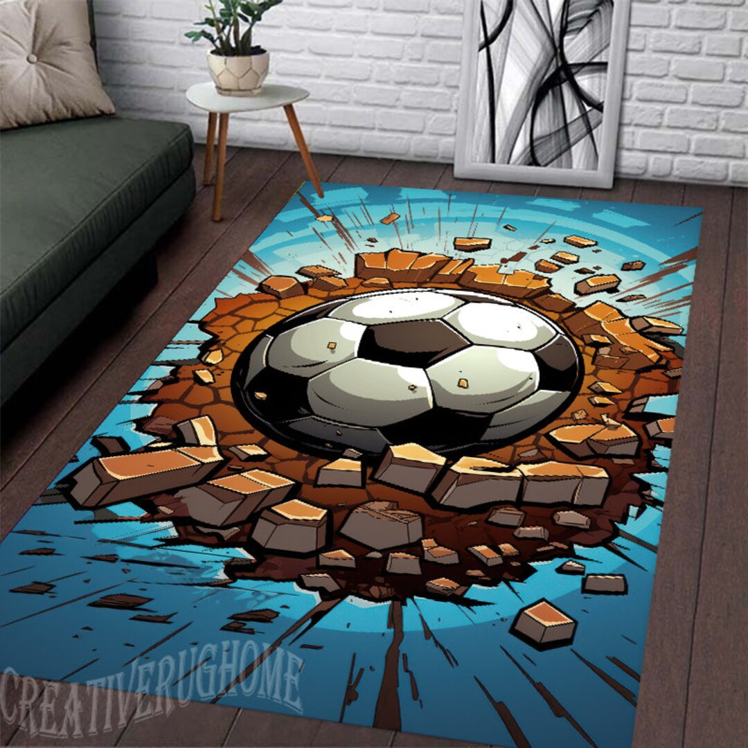 Football Rug, Soccer Rug, Football Field Ball, Football Ball Rug, Game ...