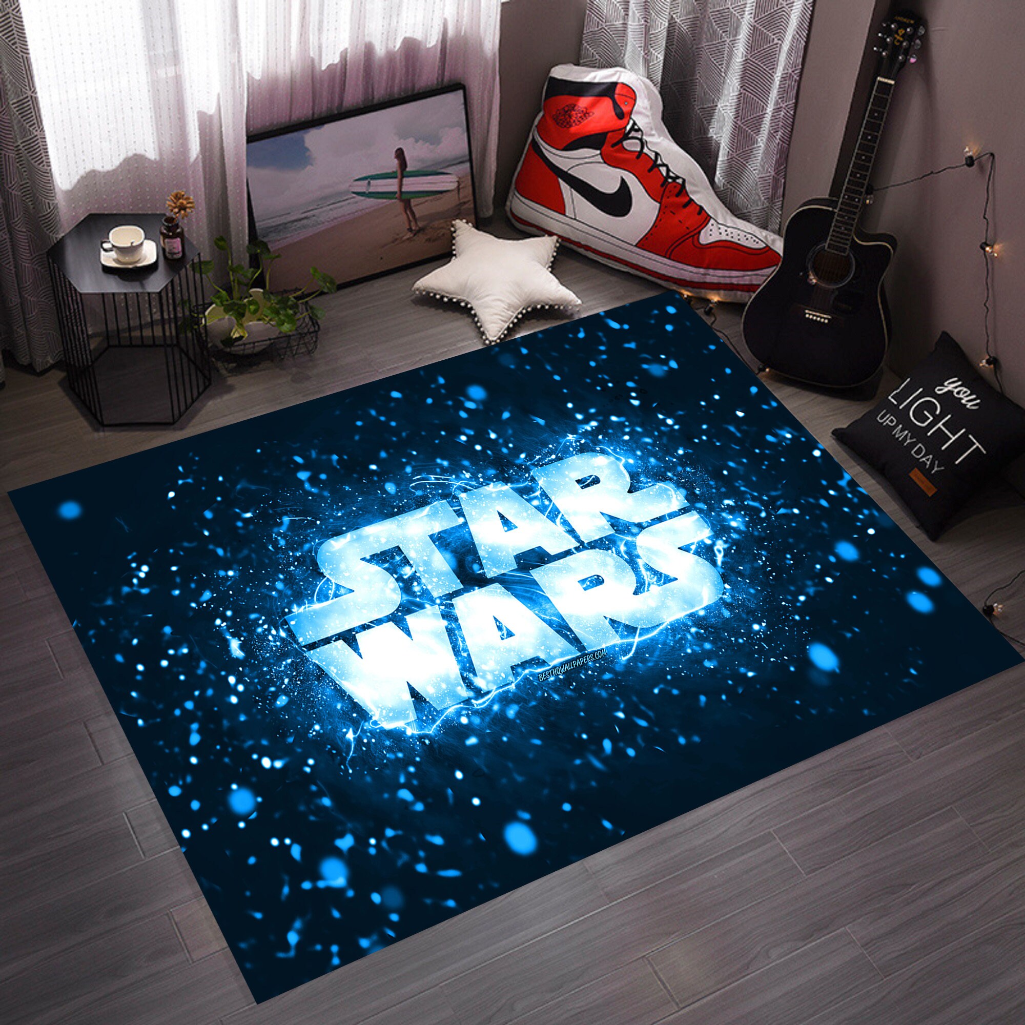 Starwars, Starwars Rug, Star Wars, Starwars Pattern Rug, Kids Room Rug ...