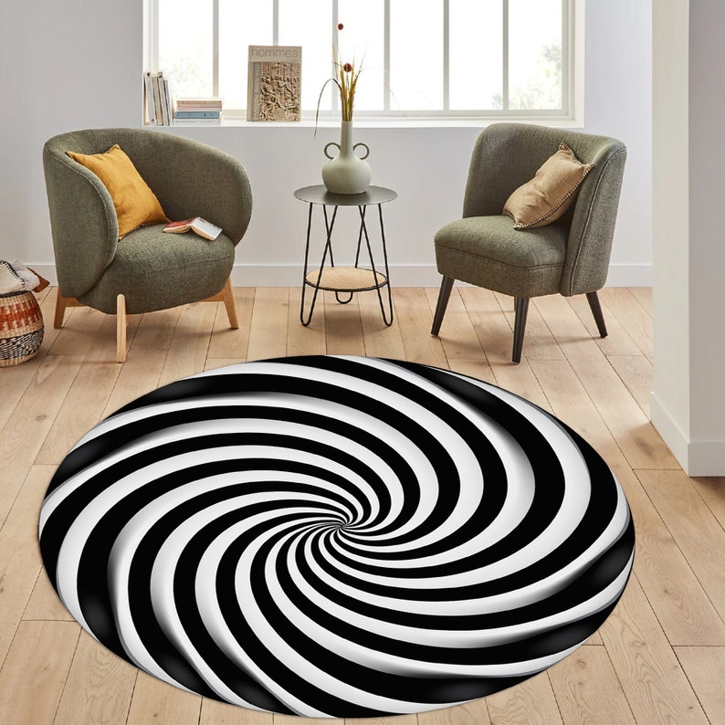 Illusion Rug, Vortex Rug, 3D Vortex Rug, Round Optical Illusion Rug ...