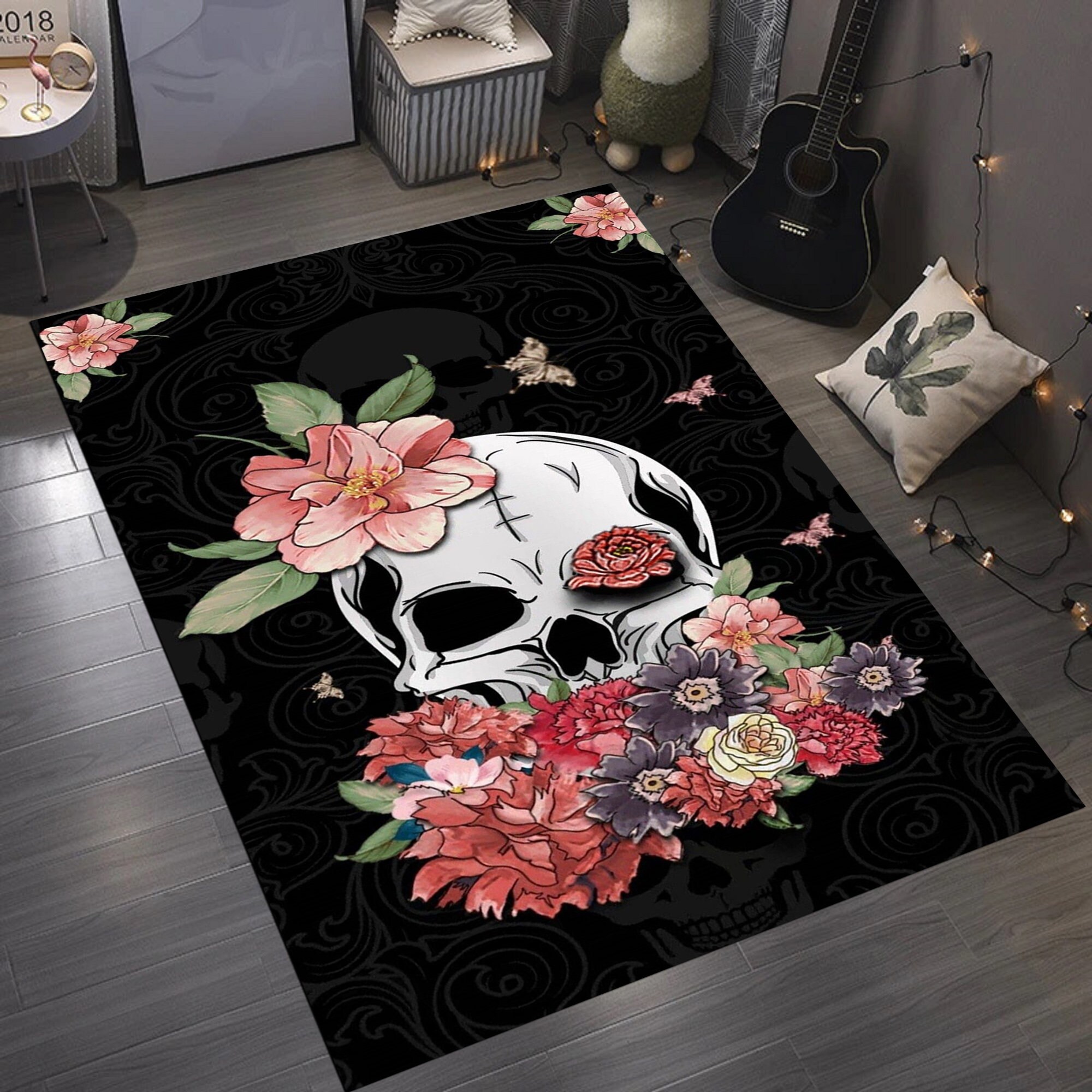 Skull, Skull Rug, Skull Pattern Rug,colorful Skull Rug,decorative Rug ...