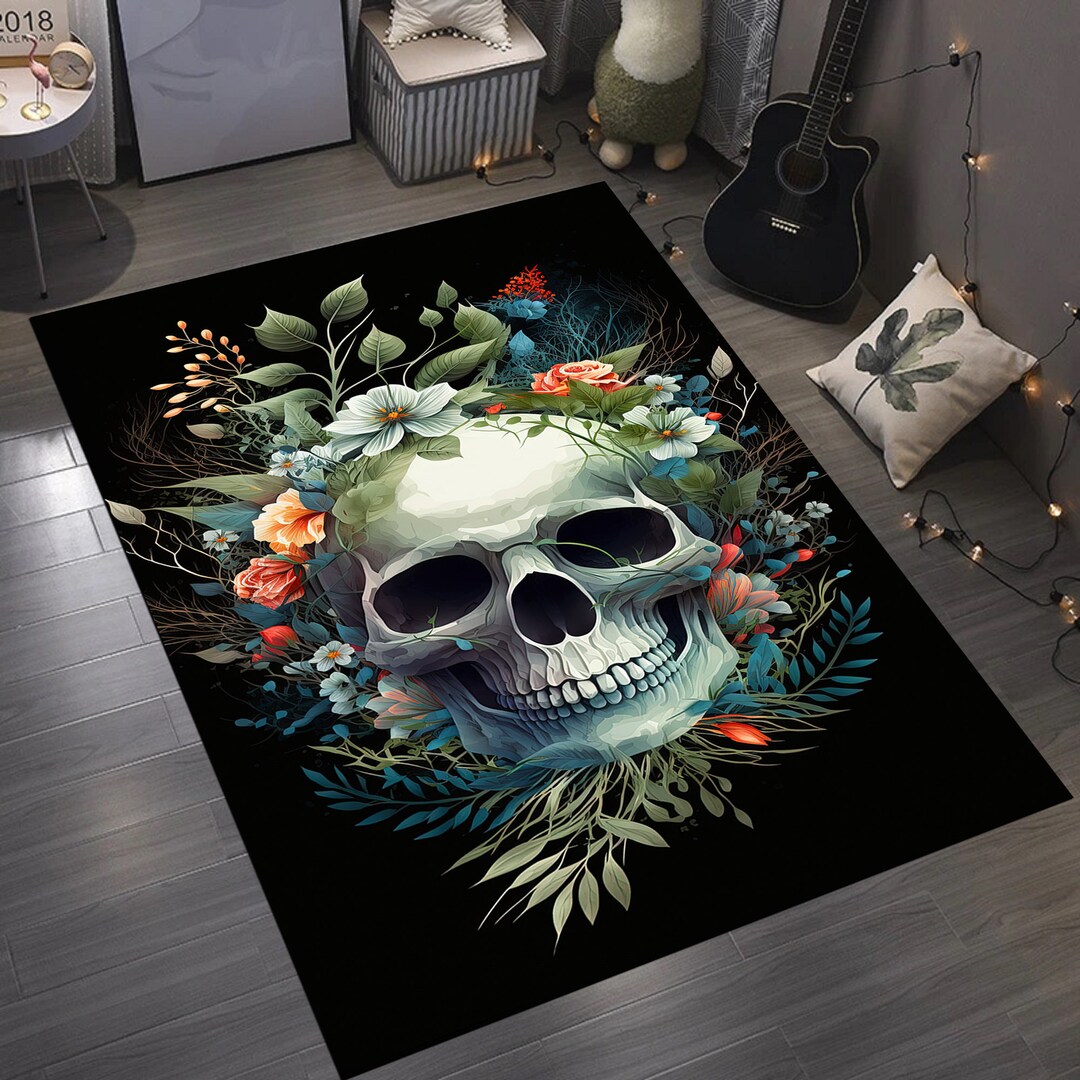 Skull, Skull Rug, Skull Pattern Rug,colorful Skull Rug,decorative Rug ...