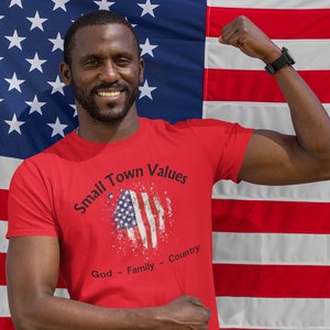Small Town Values T-shirt With Dark Graphics, Unisex Jersey Short ...