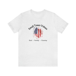 Small Town Values T-shirt With Dark Graphics, Unisex Jersey Short ...