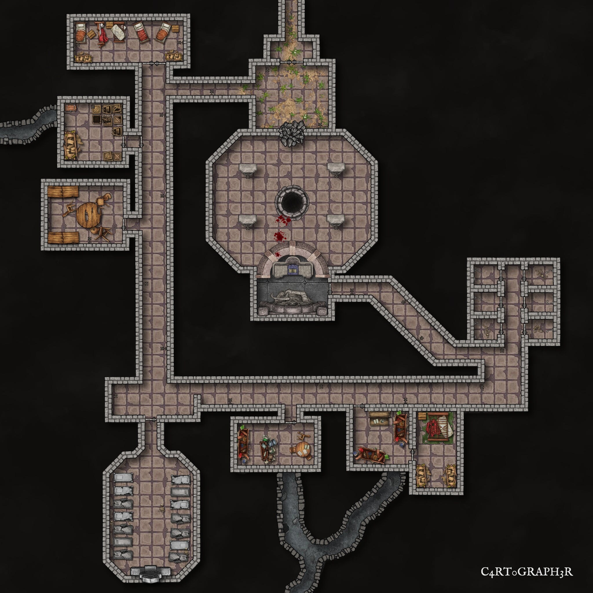 Temple Cavern Cave Battlemap Dnd 5e ATV Foundry Roll20 - Etsy