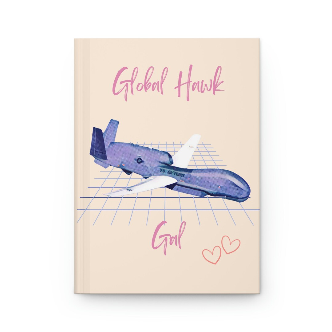 Pink Cute RQ-4 Global Hawk Notebook Journal for Air Force RPA ISR Drone ...