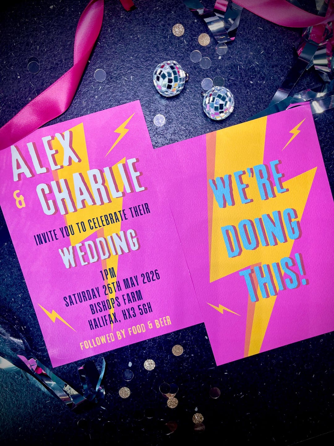 Pink Rock Invitation Template Canva | Wedding Invite Template | Rock N ...